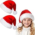 Amazon.com: Bnikion Red Santa Hat for Kids 2 Pack Children Christmas ...