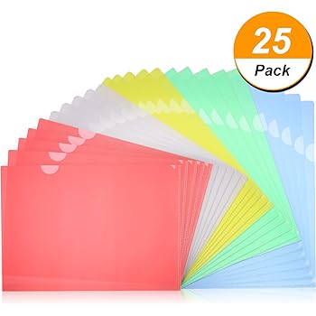 Amazon.com : L-Type Plastic Folder Safe Project Pockets Transparent ...