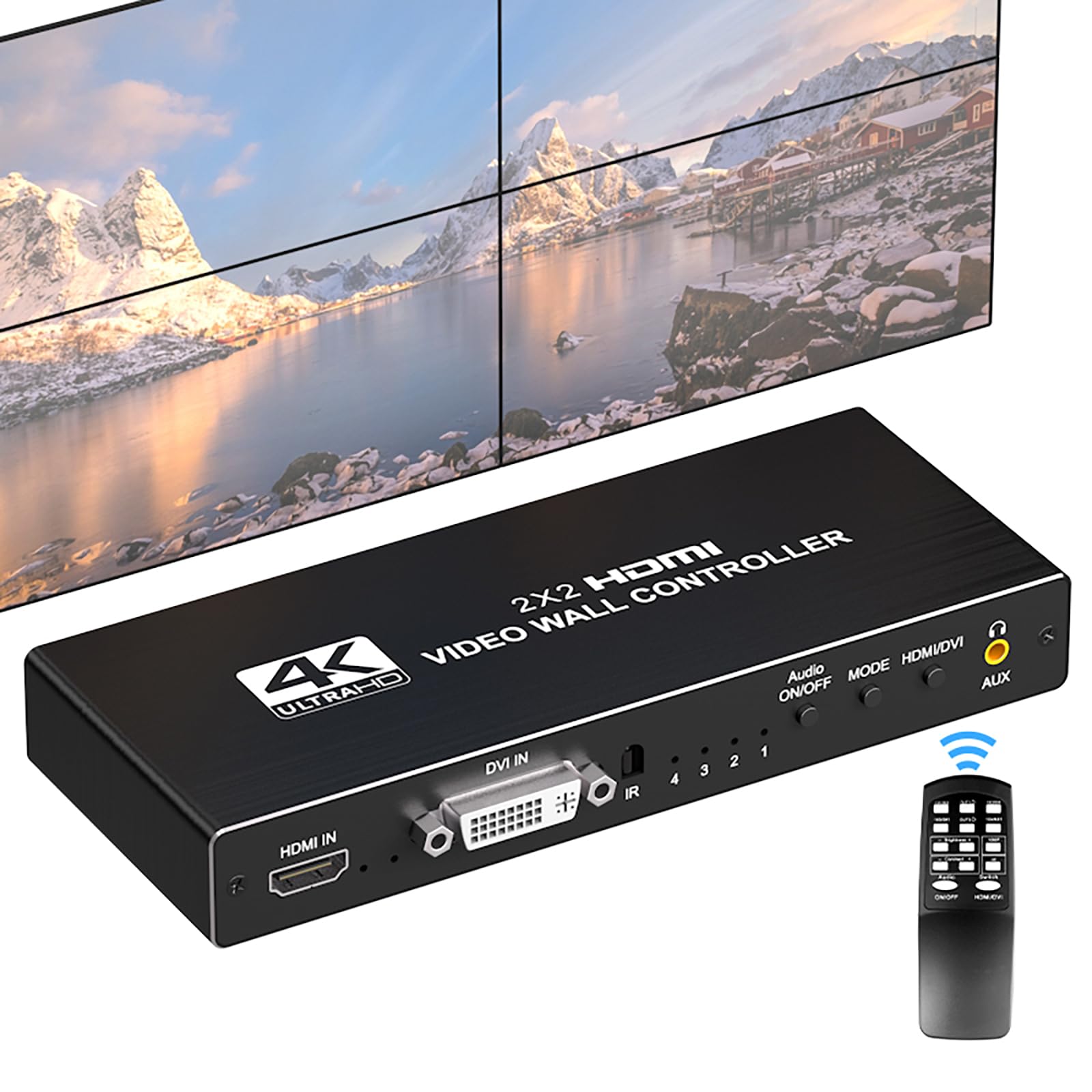 Mua Video Wall Controller 2x2,HDMI 4K Video Wall Processor with RS232 ...