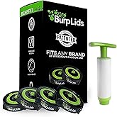 Amazon.com: Burp Lids 6 Pack 32oz Amber Jars Curing Kit With AUTO PUMP ...