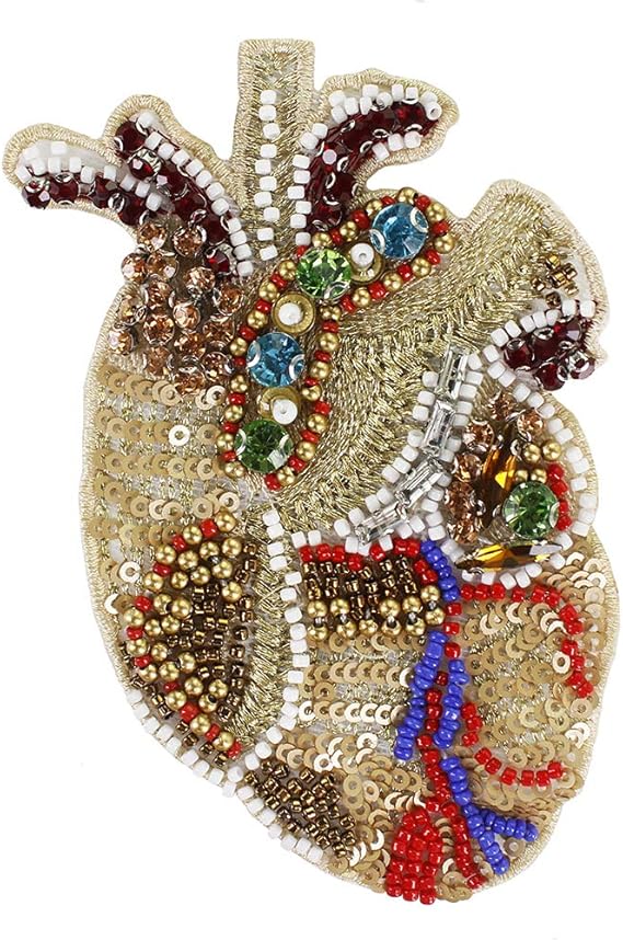 Amazon.com: Sequin Heart Design Patches Embroidered Beaded Sequin for ...
