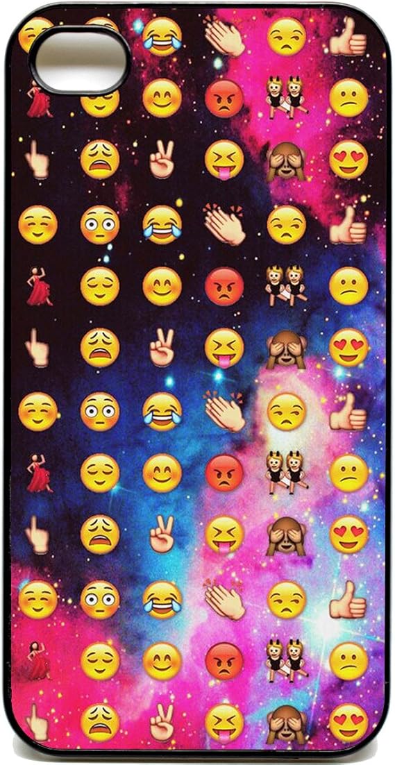 Coque pour iPhone 4/4s Motif smiley cool Emoji emojis faces de l'espace ...