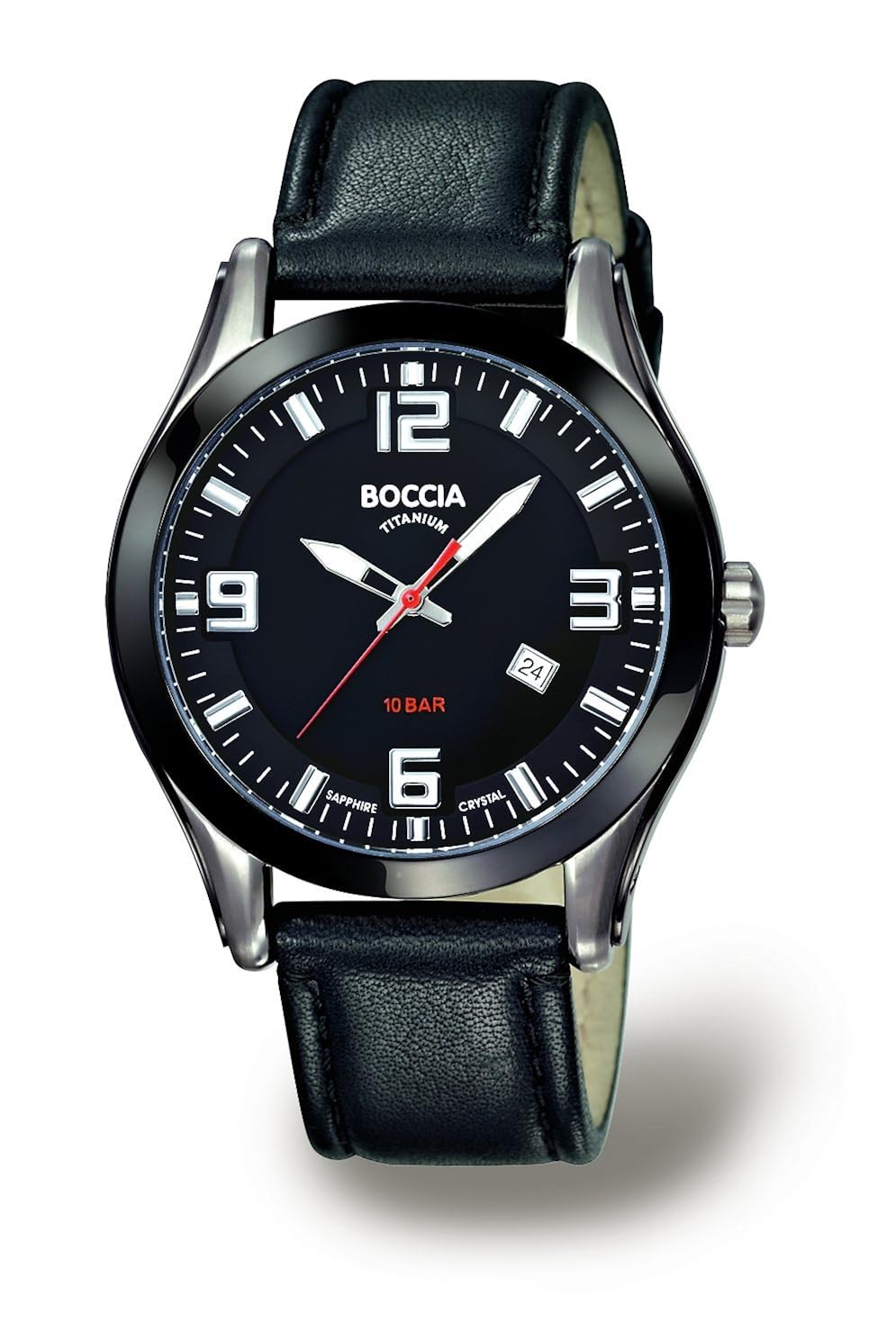 Boccia Men's Titanium Leather Strap Watch B3555-01: Amazon.co.uk: Watches