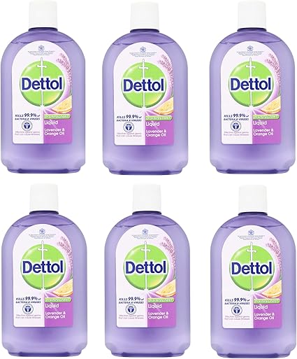 Dettol Disinfectant Liquid Lavender & Orange Oil (500ml) - Pack of 6 ...