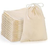 Suwimut 50 Pack Cotton Drawstring Bags, 5x7 Inch Reusable Muslin Sachet ...