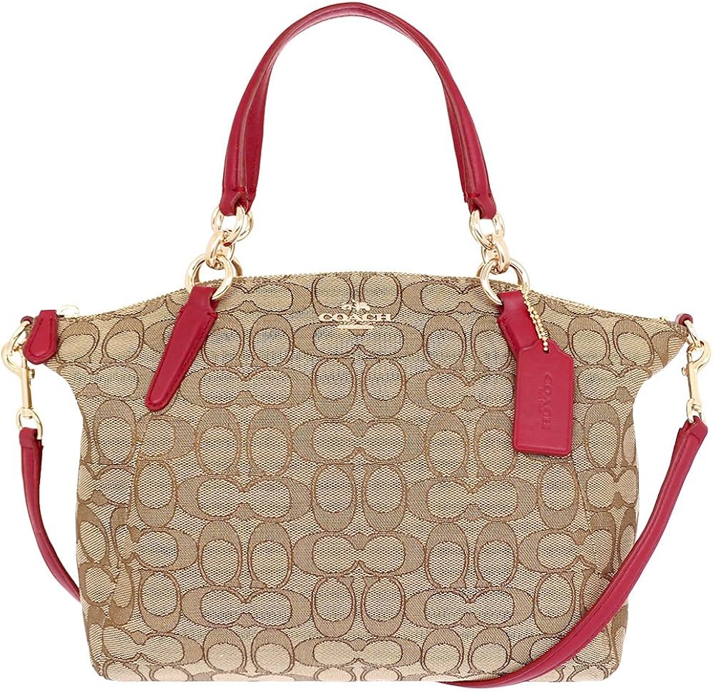 Amazon | [コーチ] COACH バッグ (ハンドバッグ) F36625 カーキ×クラシックレッド IME7P シグネチャー ...