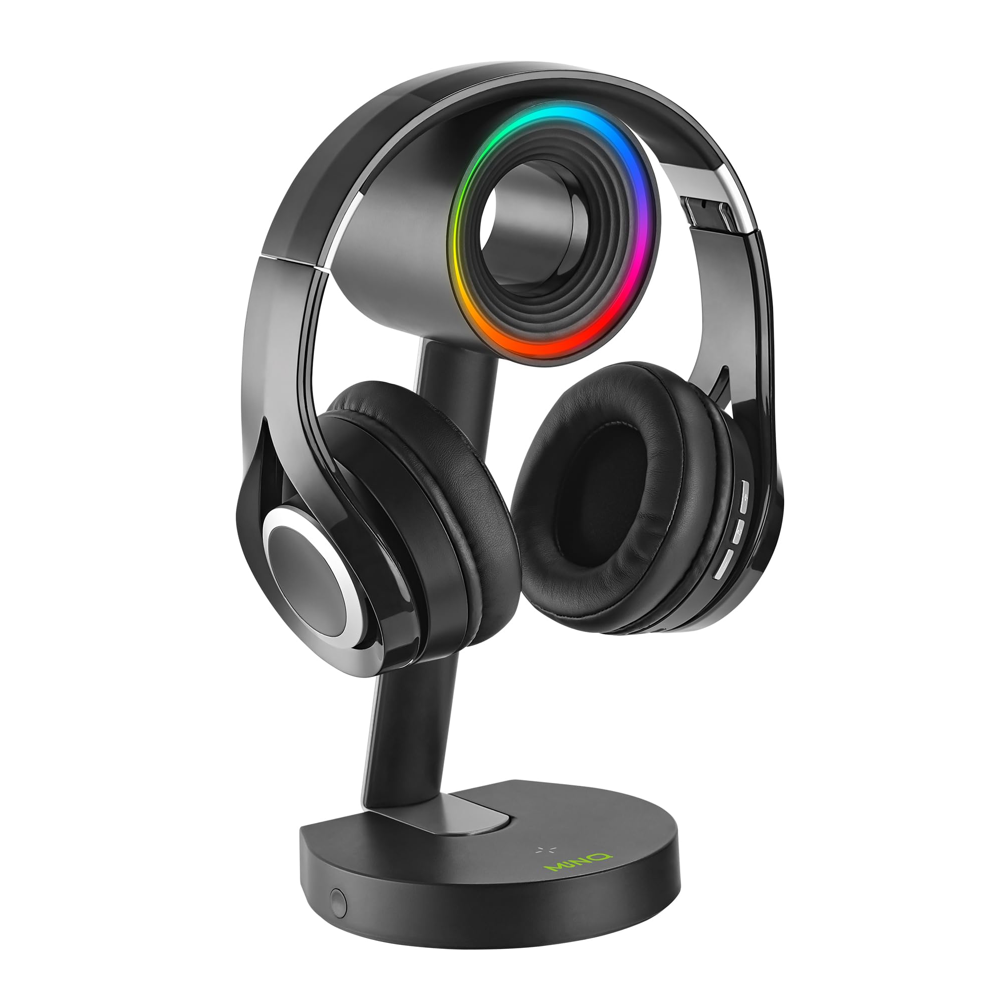 MINQ RGB Ring Shape Headphones Stand for Desk - Wireless Phone Charger ...