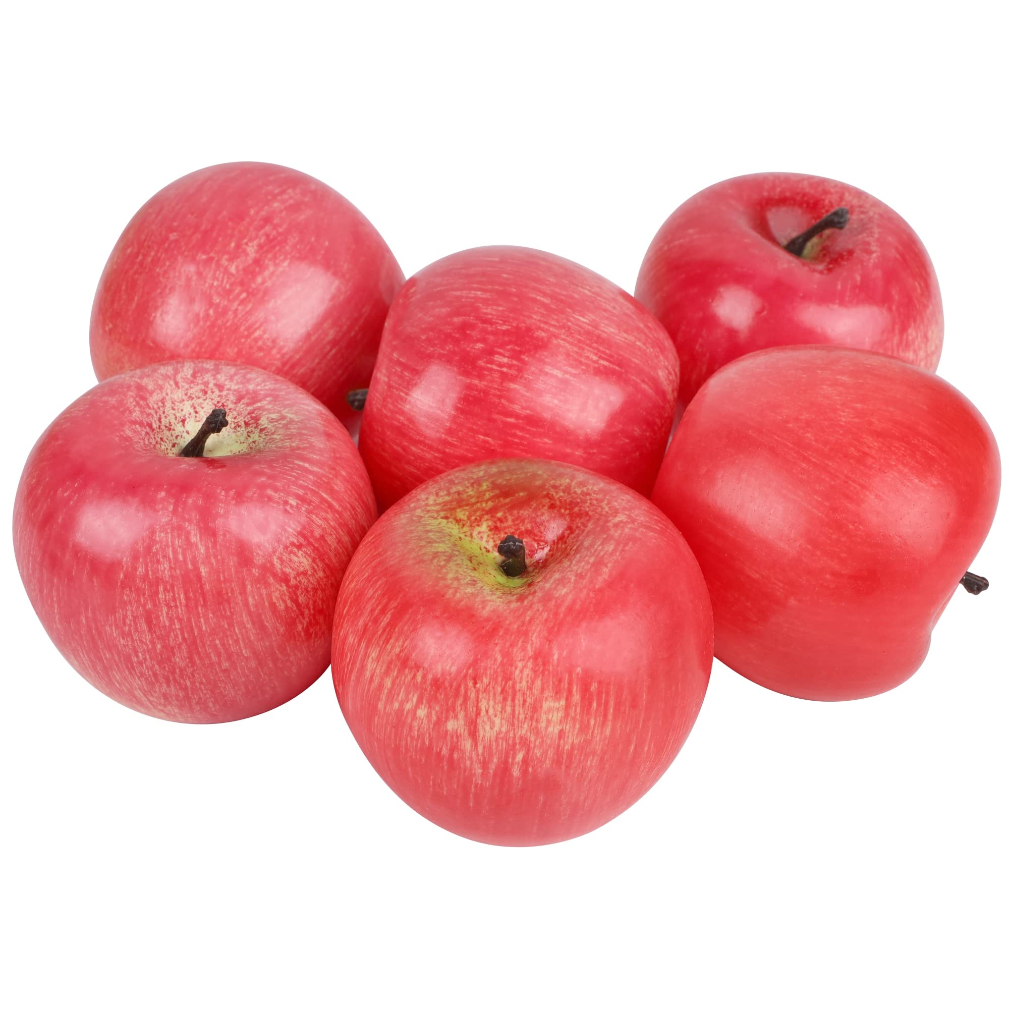 Cllayees Fake Fruit Artificial Apples, Set of 6 Decorative Fruit ...