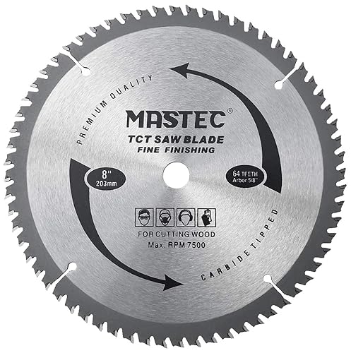 8 Inch 64 Tooth Circular Saw Blade Anti Kickback Tooth for Wood Cutting ...