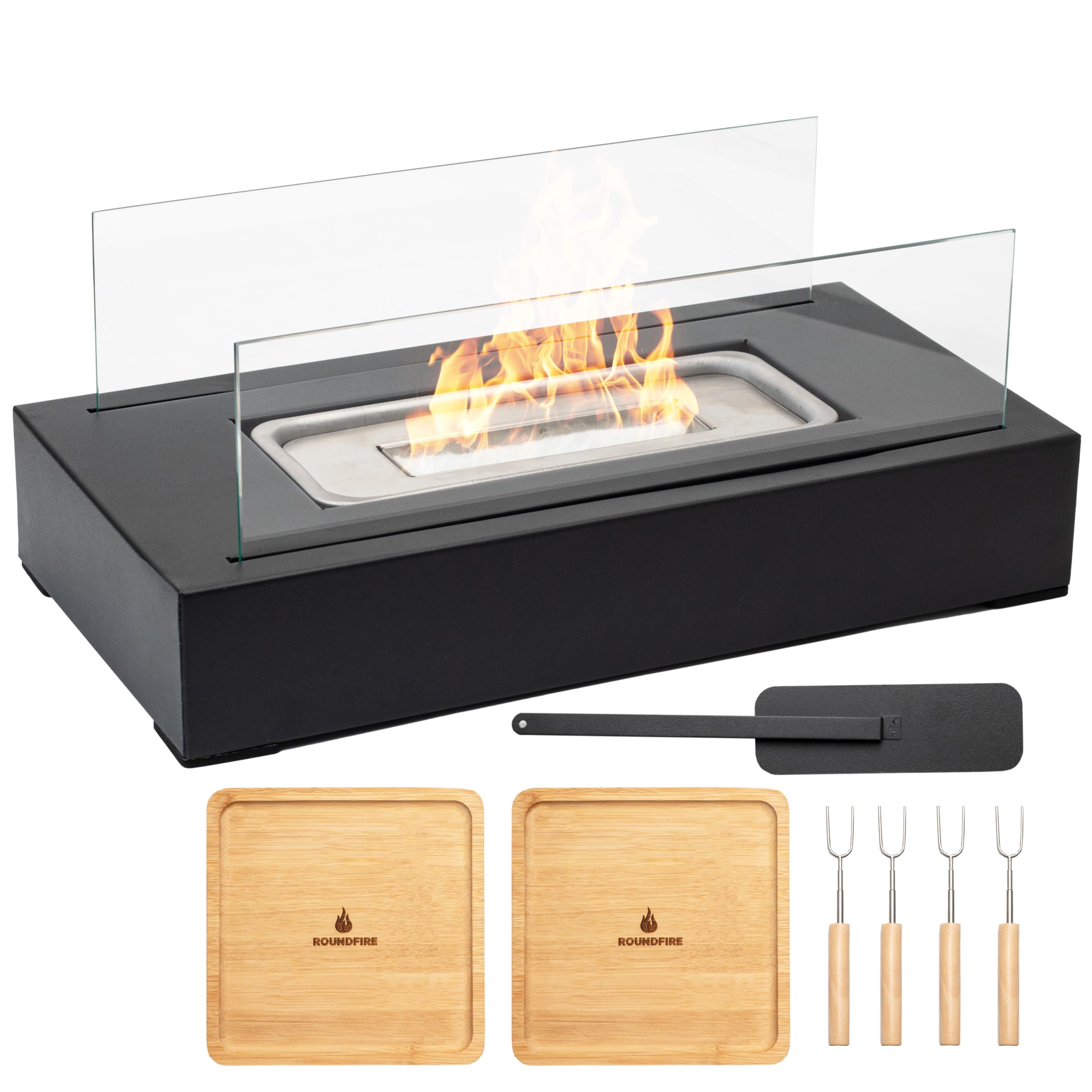 Roundfire Edge - Tabletop Fire Pit with Smores Kit - Ethanol Fire Pit ...