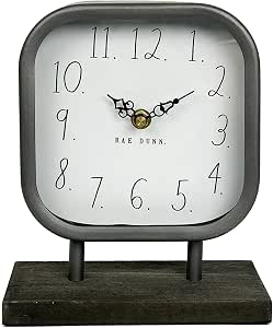 Amazon.com: Rae Dunn Desk Clock - Battery Operated Modern Metal Rustic ...