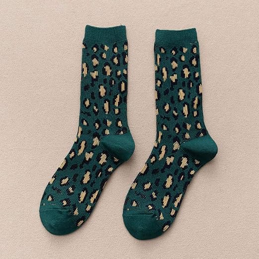 ROUNDER Herbst und Winter Neue Socken weibliche Leopardenmuster ...