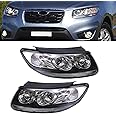 Amazon.com: PIAOYUE- For 2007 2008 2009 2010 2011 2012 Hyundai Santa Fe 6Pin Halogen Headlight ...