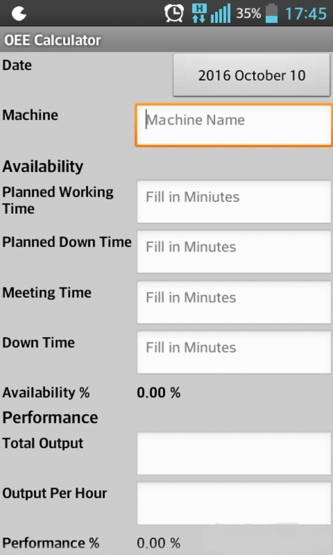 OEE Calculator:Amazon.com:Appstore for Android