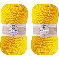 Amazon.com: 2 Skeins Soft Crochet Yarn, 100g 280 Yards Assorted Colors ...