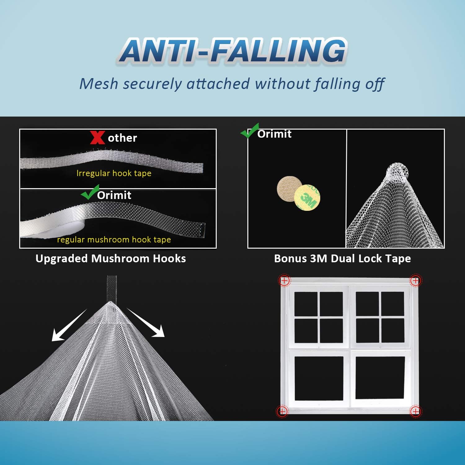 Mosquito Net for Windows, Orimit 3 Packs Window Netting Insects, DIY ...