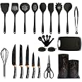 Amazon.com: Kitchen Utensils Set, Non-Stick Silicone Kitchen Cooking ...