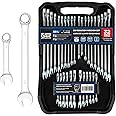 pgroup 32 Piece SAE & Metric Combination Wrench Set, 20PCS Long Wrenches and 12PCS Stubby ...