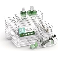 Lifewit 25 PCS Drawer Organizer Set Clear Plastic Desk Drawer Dividers ...