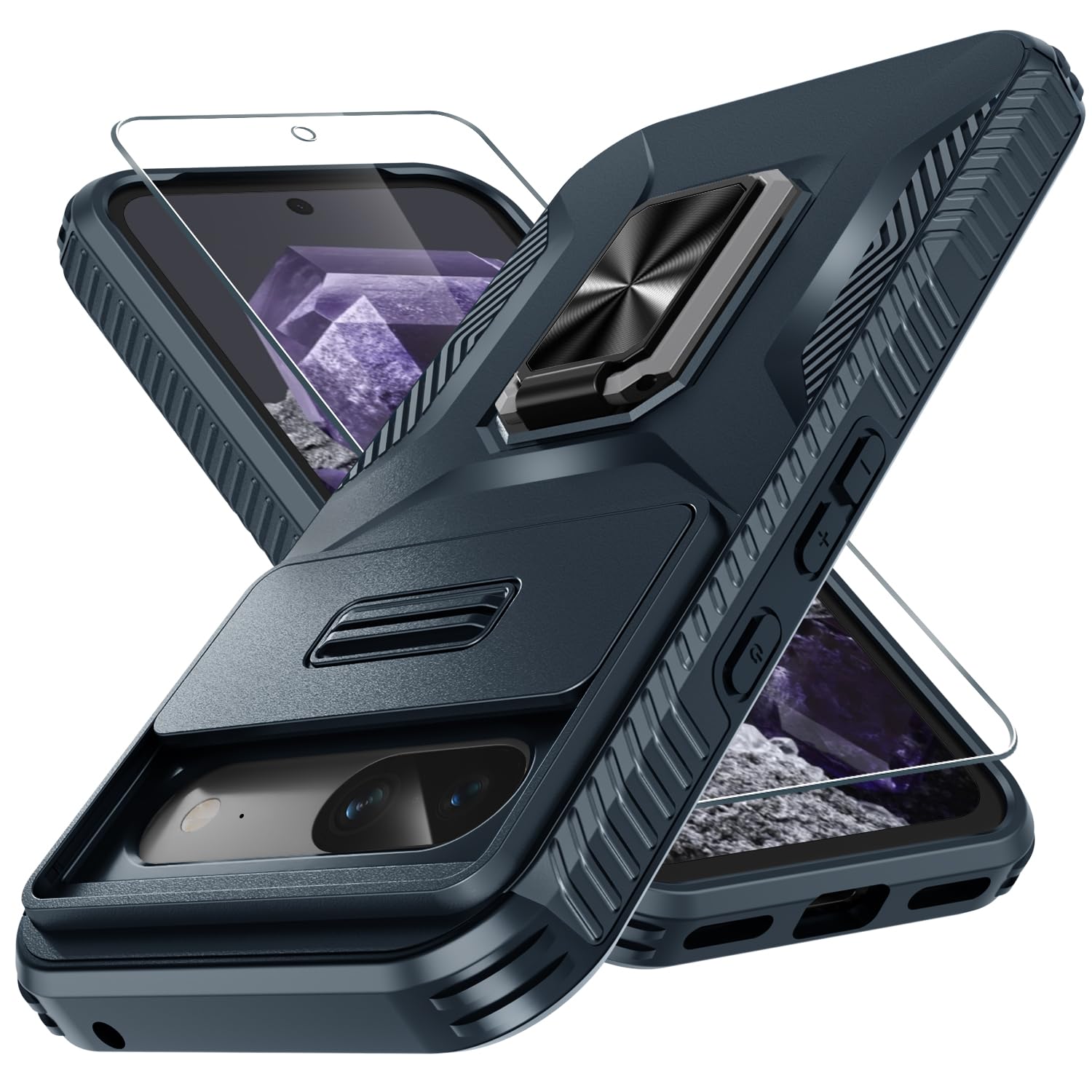 CASEJEEN for Google Pixel 8a Case with Tempered Glass Screen Protector ...