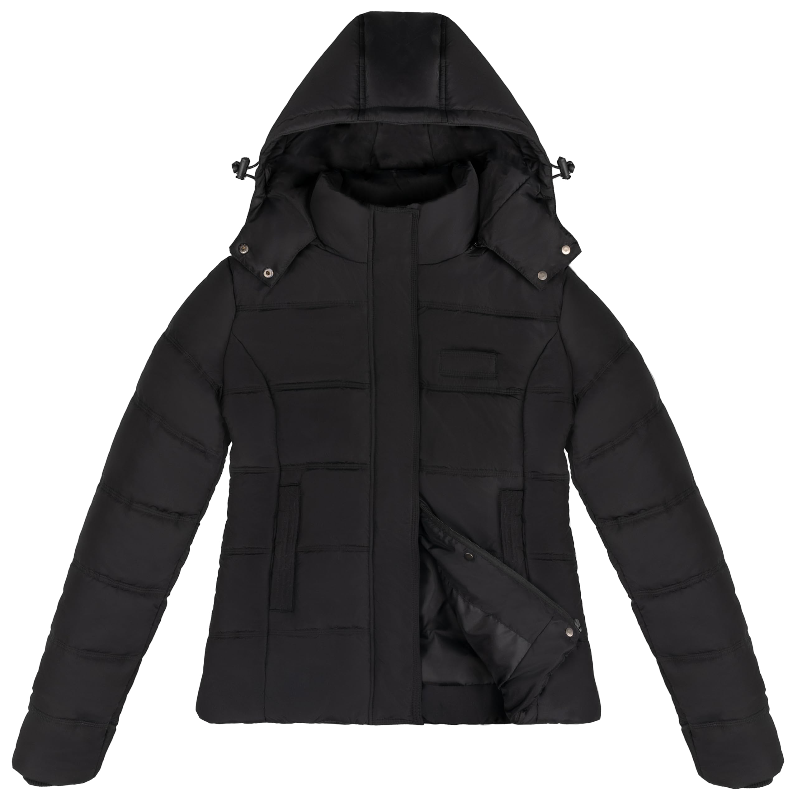Lylting Women's Winter Down Coats, Black Short Warm Quilted Puffer ...