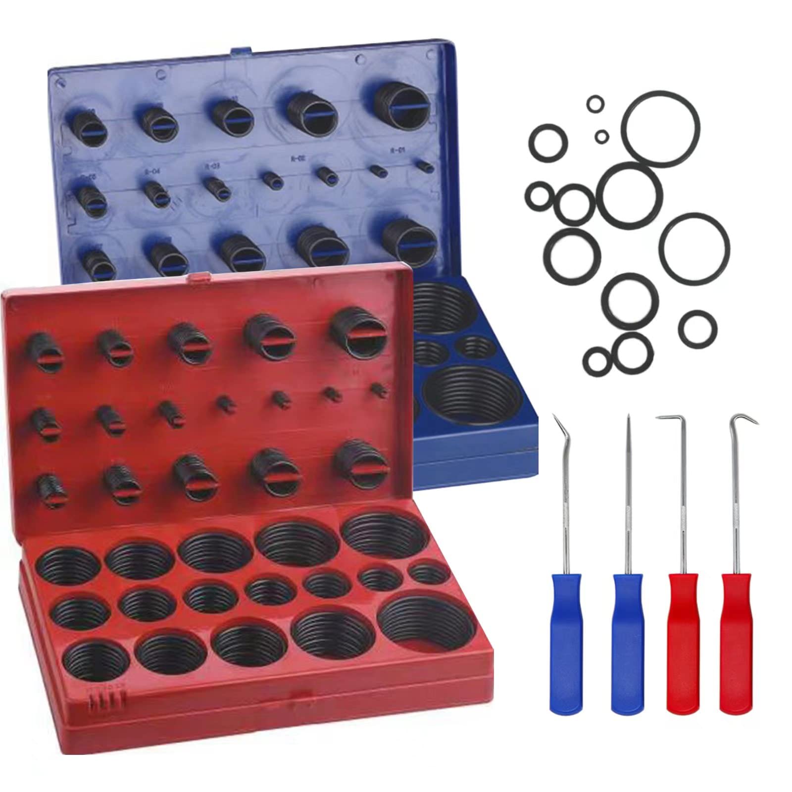 Boatsea 826 pcs SAE and Metric O Ring Assortment, 32 Size 407 pcs SAE ...