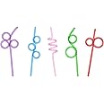 Amazon.com: Fiesta First 40 Premium Short Crazy Silly Straws for Kids ...