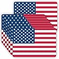 Amazon.com - American US Flag Stickers - (Pack of 12) Large 6"x4" USA ...
