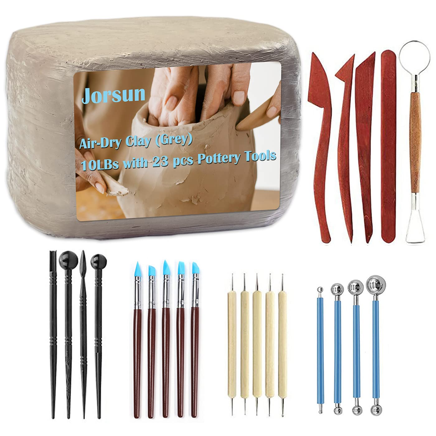 Jorsun Natural Air-Dry Clay Natural, Non-Toxic All-Purpose Compound ...