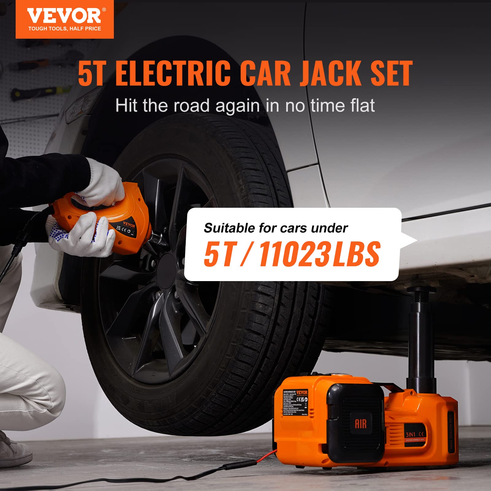 Mua VEVOR Electric Car Jack, 5 Ton/11023 LBS Hydraulic Jack Lift with ...