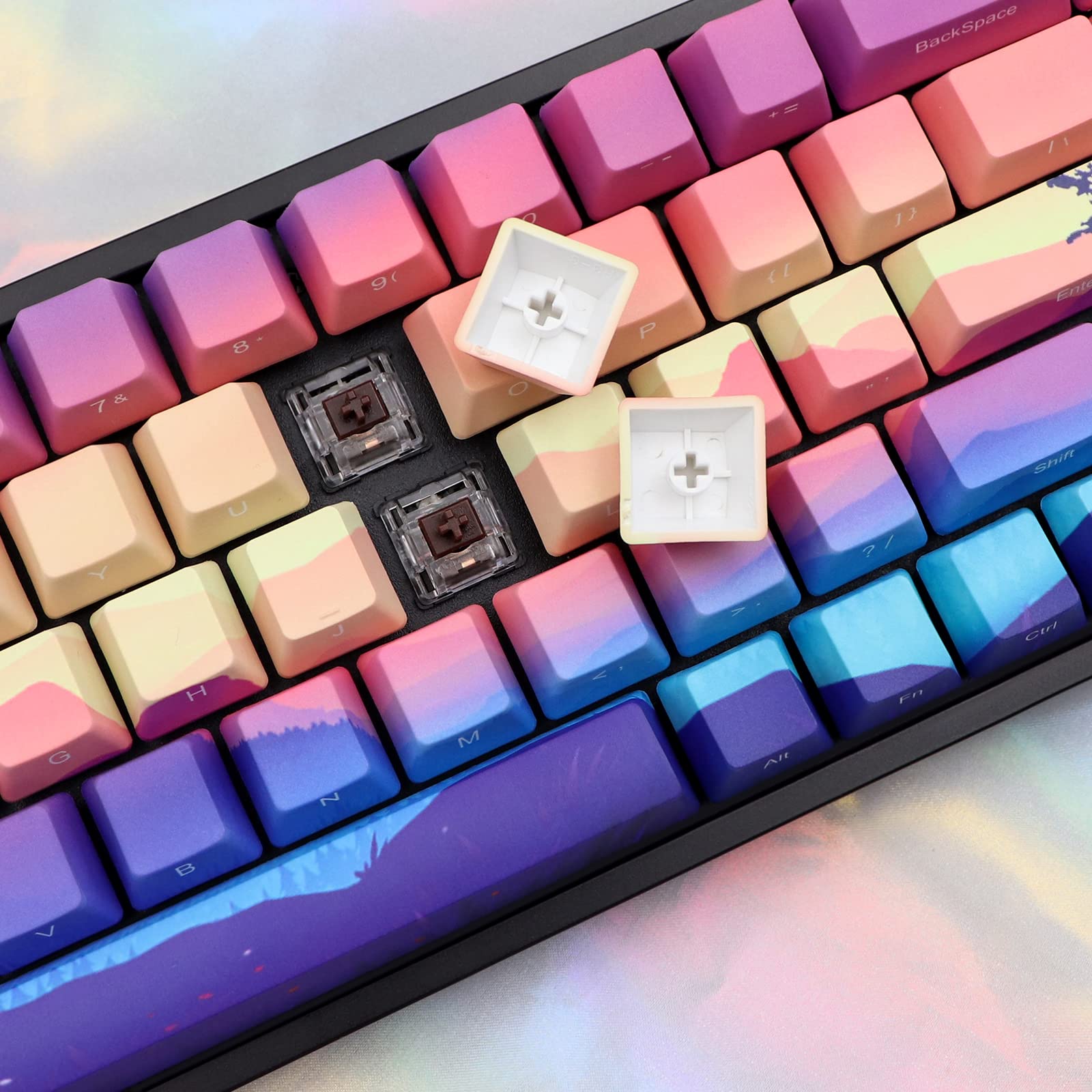 Mua JSJT Keycaps 65 Percent-Custom Keycaps 68 Keys Side Printed Keycaps ...