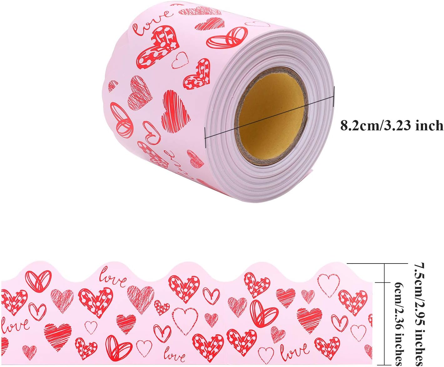 URATOT 65.6 Feet Valentine’s Day Bulletin Board Border Scalloped Border ...