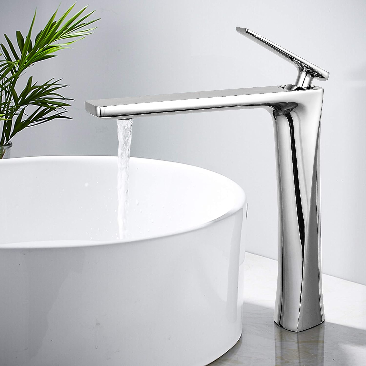 JOMOLA Chrome Tall Bathroom Vessel Sink Tap For Bowl Single Handle JOMOLA Chrome Tall Bathroom Vessel Sink Tap For Bowl Single Handle