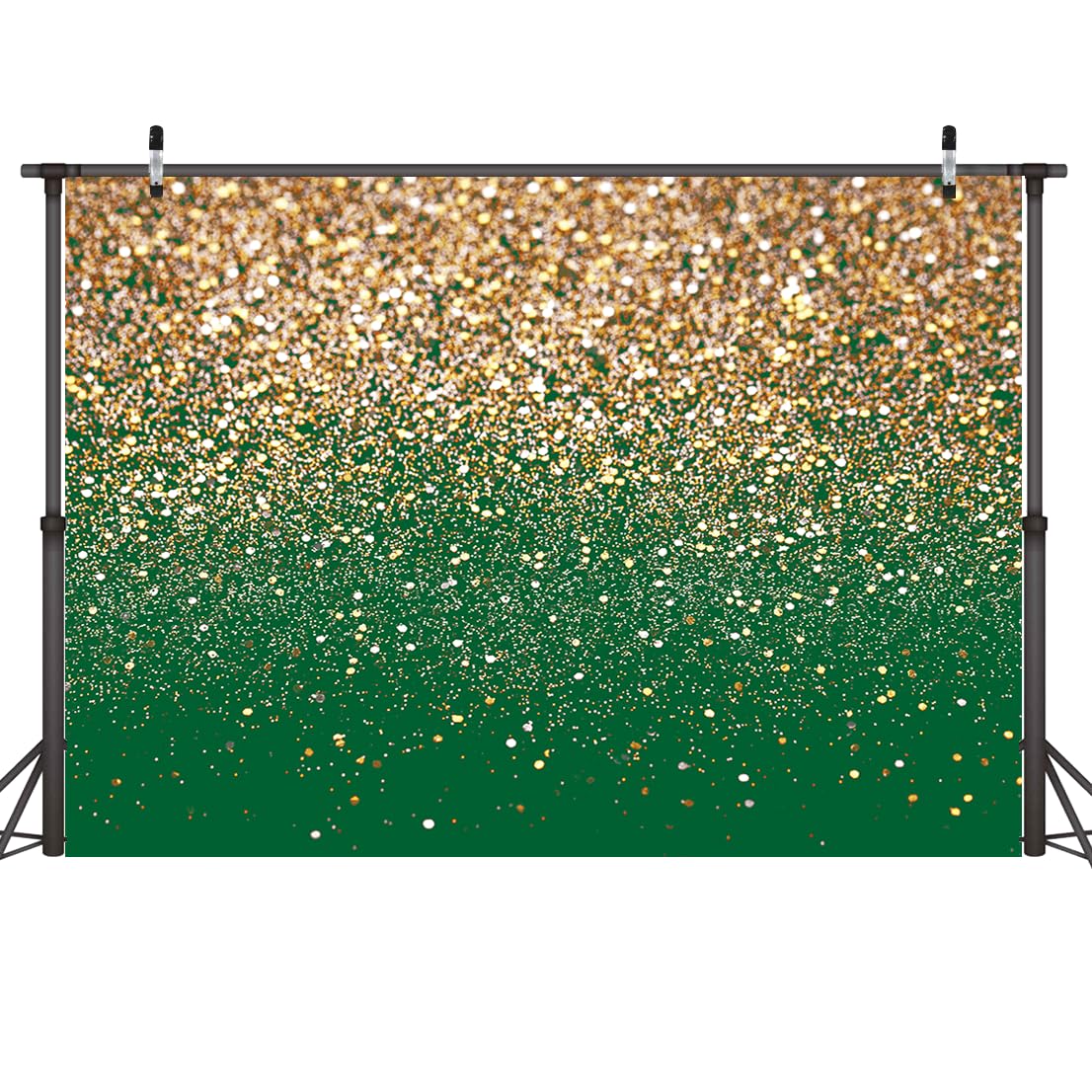 Dudaacvt 8x6FT Green and Gold Backdrop Gold Backdrop Glitter Backdrop ...