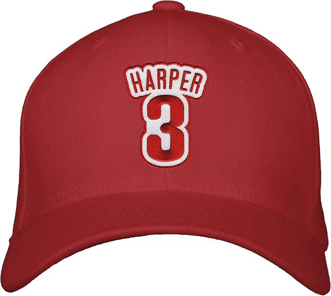 Bryce Harper Hat - Philadelphia Baseball Jersey #3 Adjustable Cap (Red ...