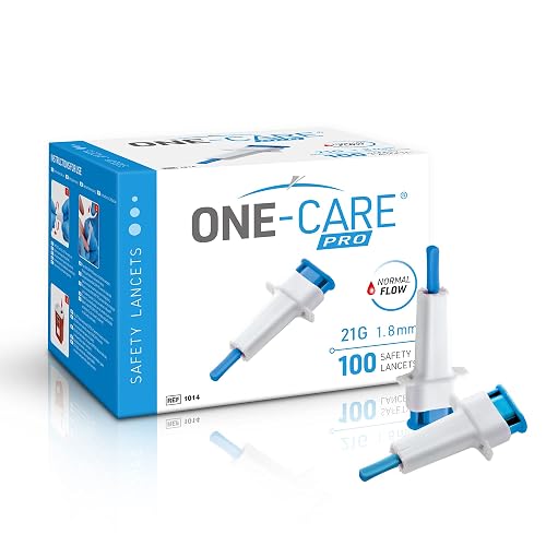 ONE-CARE PRO Safety Lancets, Top Push Button Activated, 21G x 1.8mm ...