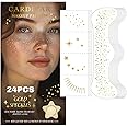 Amazon.com : Glitter Freckles Face Tattoo - 24PCS Waterproof Gold Temporary Sparkle Patches for ...