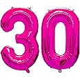 Amazon.com: Hot Pink Number 30 Balloons, Giant Jumbo 40 Inch Birthday ...