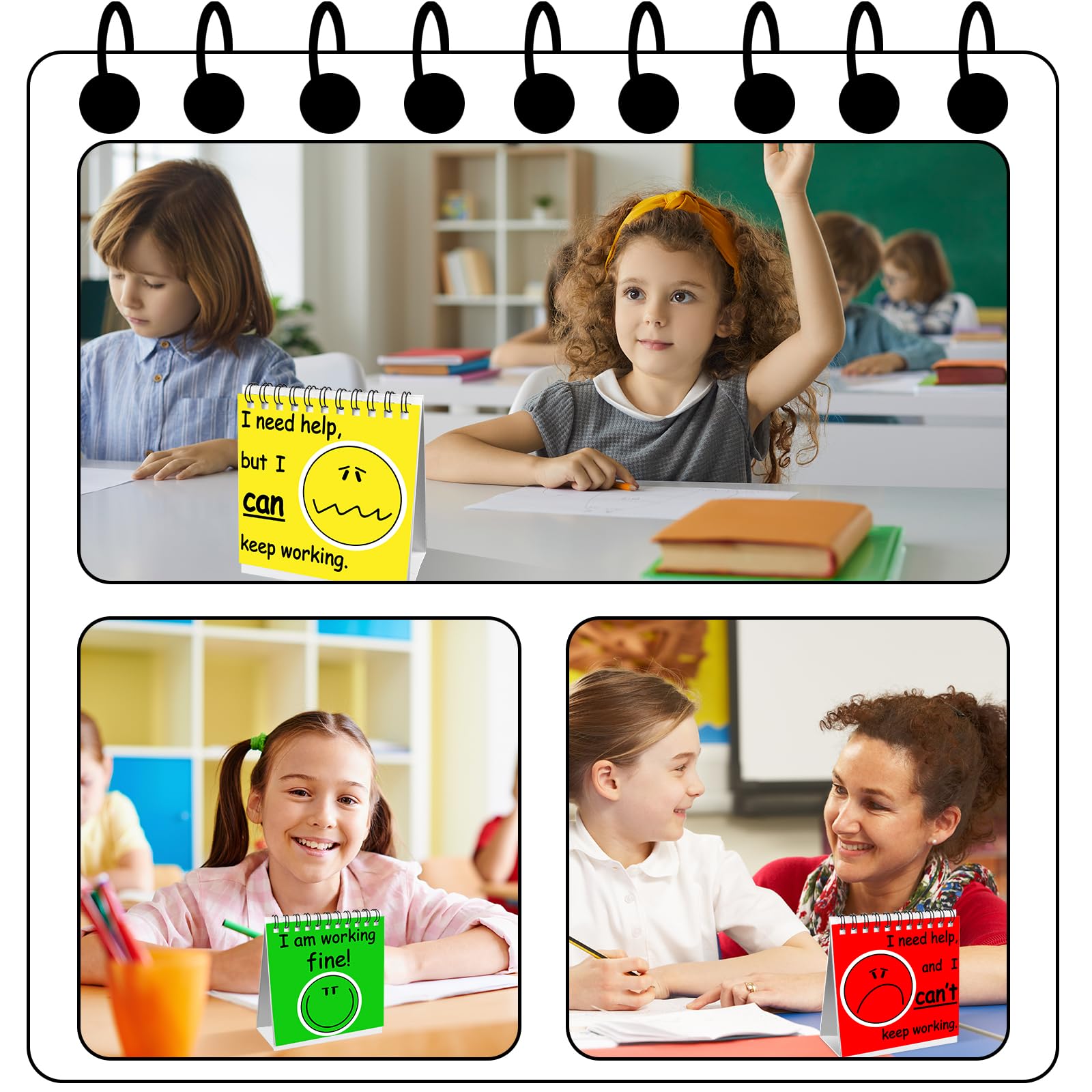 Mua 24 Pcs I Need Help Mini Flip Chart Signs for Students,Self ...