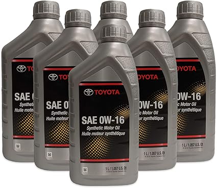 Toyota SAE 0W16 Synthetic Motor Oil 6 Pack (6 Litres): Amazon.ca ...