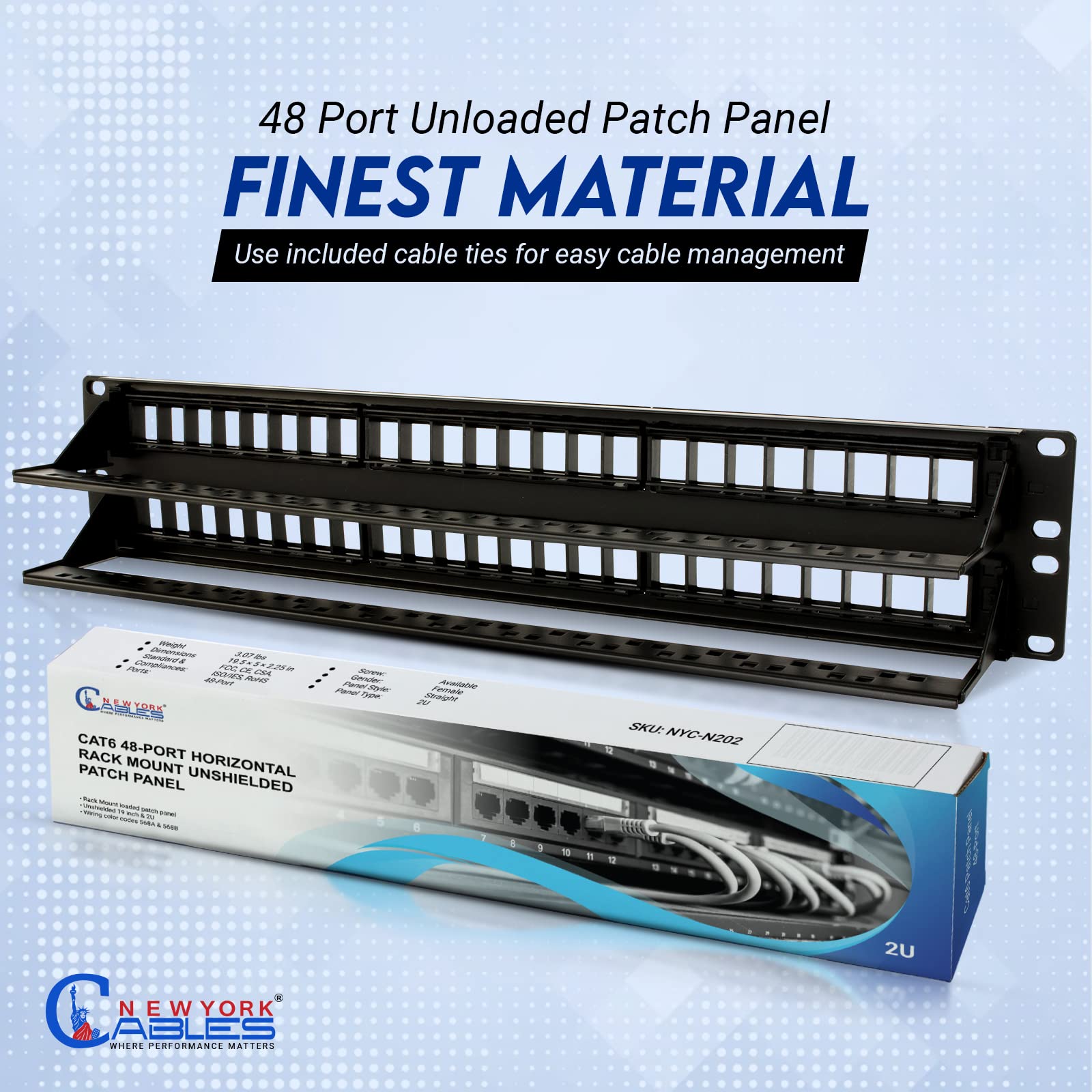 Mua NewYork Cables® Blank Keystone/Patch Panel Network Patch Panel for ...