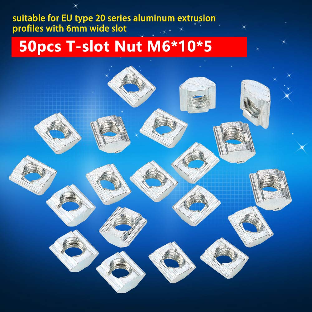 50Pcs for Aluminum Extrusion Profiles Aluminum Profiles T-Slot Nut T ...