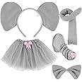 Amazon.com: 5 Pieces Elephant Costume Set Elephant Ears Headband Nose ...