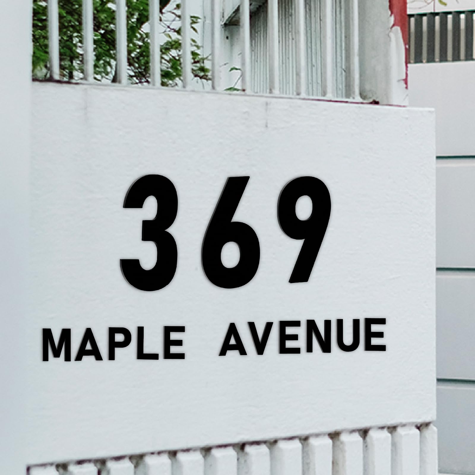 4 Inch Self Adhesive House Numbers, Black Acrylic House Address Letters ...