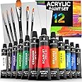 Amazon.com: Acrylic Paint Set for Kids, Artists and Adults - 12 Vibrant ...