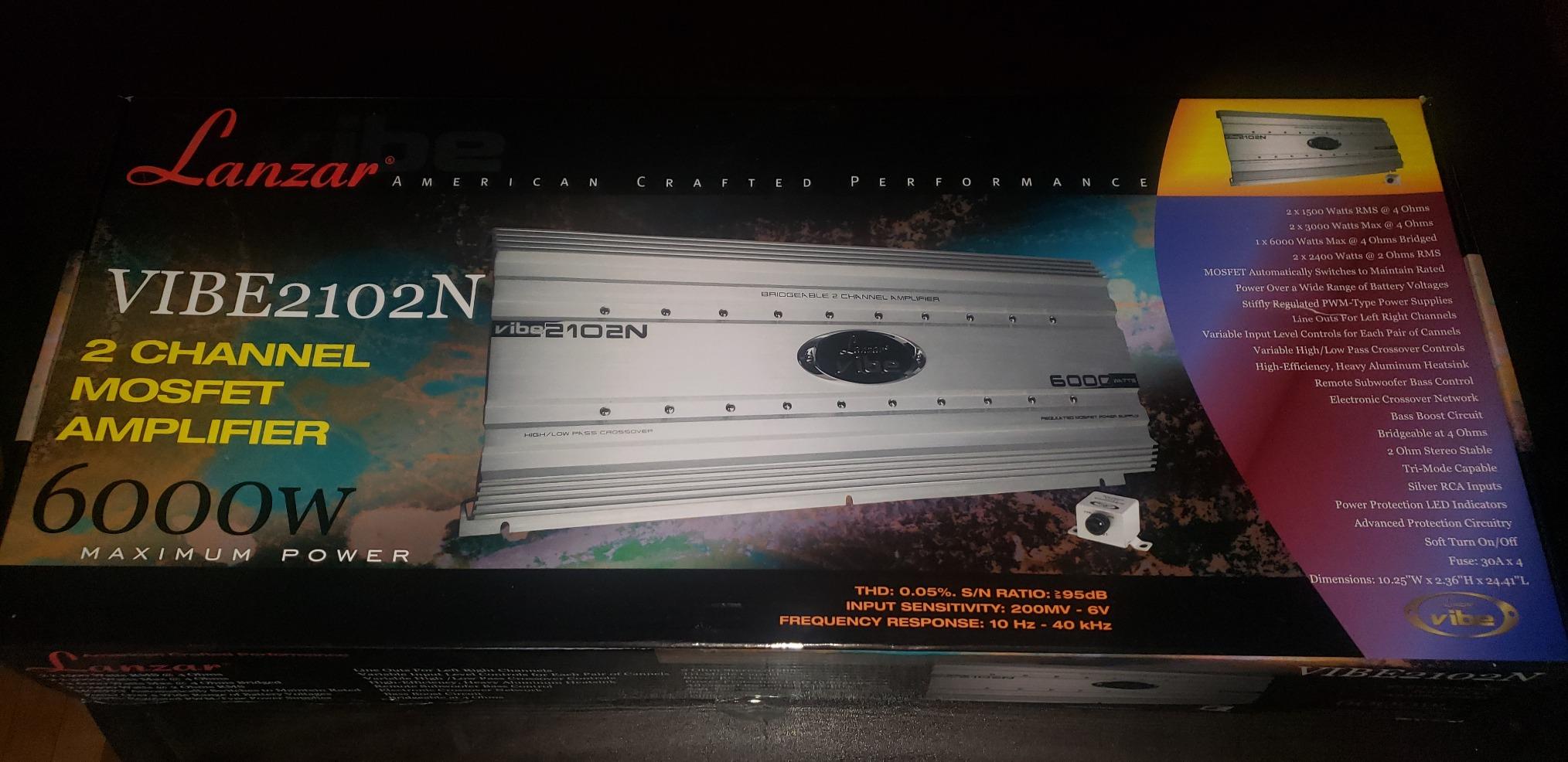 $26/mo - Finance Lanzar 2 Channel Car Stereo Amplifier - 6,000 Watt Dual Channel Bridgeable w ...