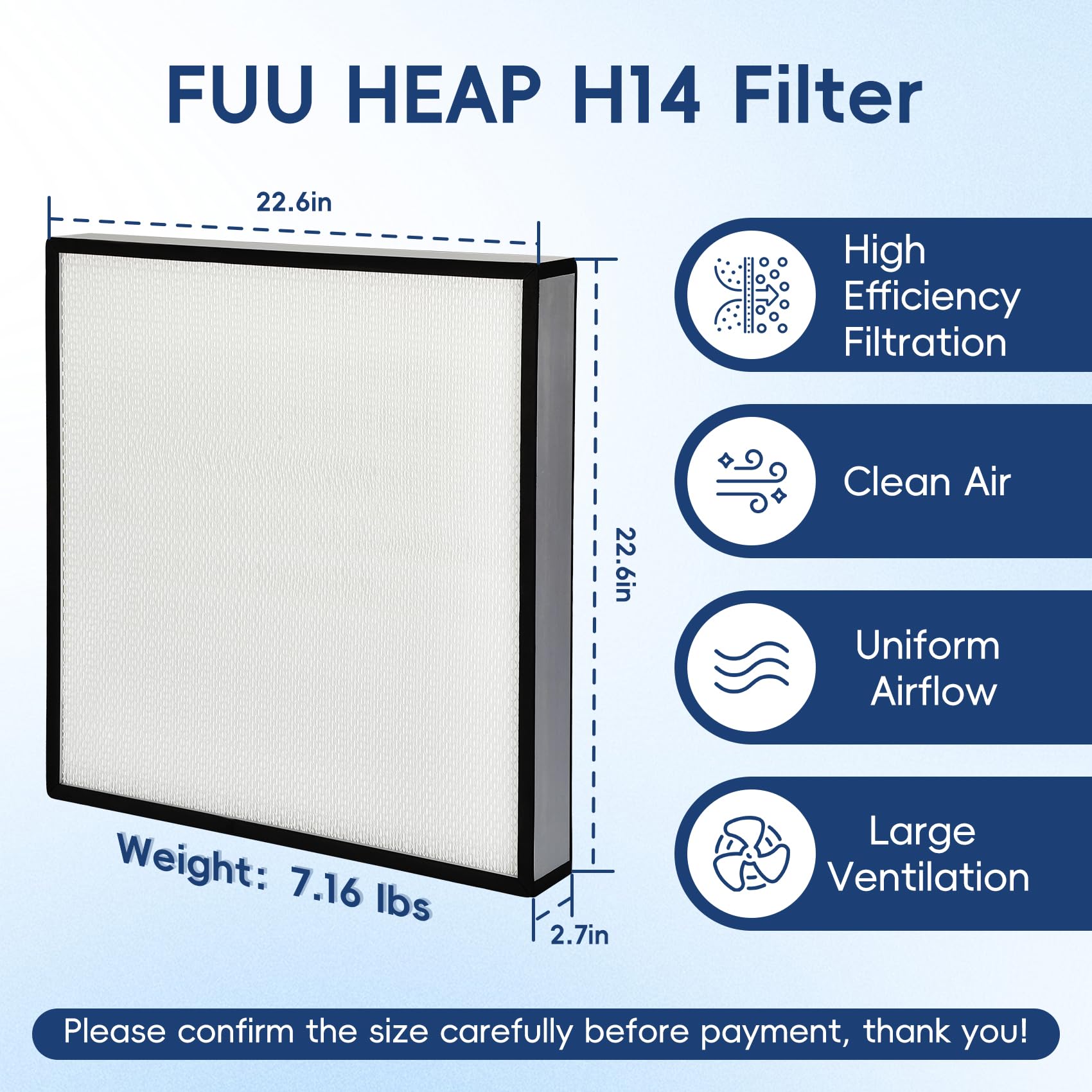 Laminar Flow Hood H14 HEPA Filter, FFU Laminar Flow Hood Filters For ...