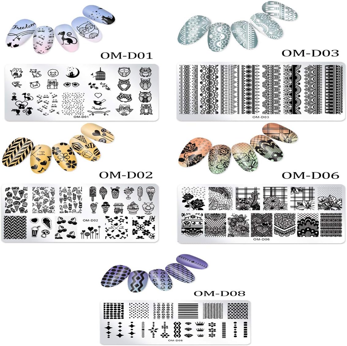 Nail Art Stamping Kit,10 Stamping Plates with Stamper and Scraper ...