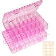 Amazon.com: 2 Pack 24 Grids Pink Plastic Organizer Box, Storage ...