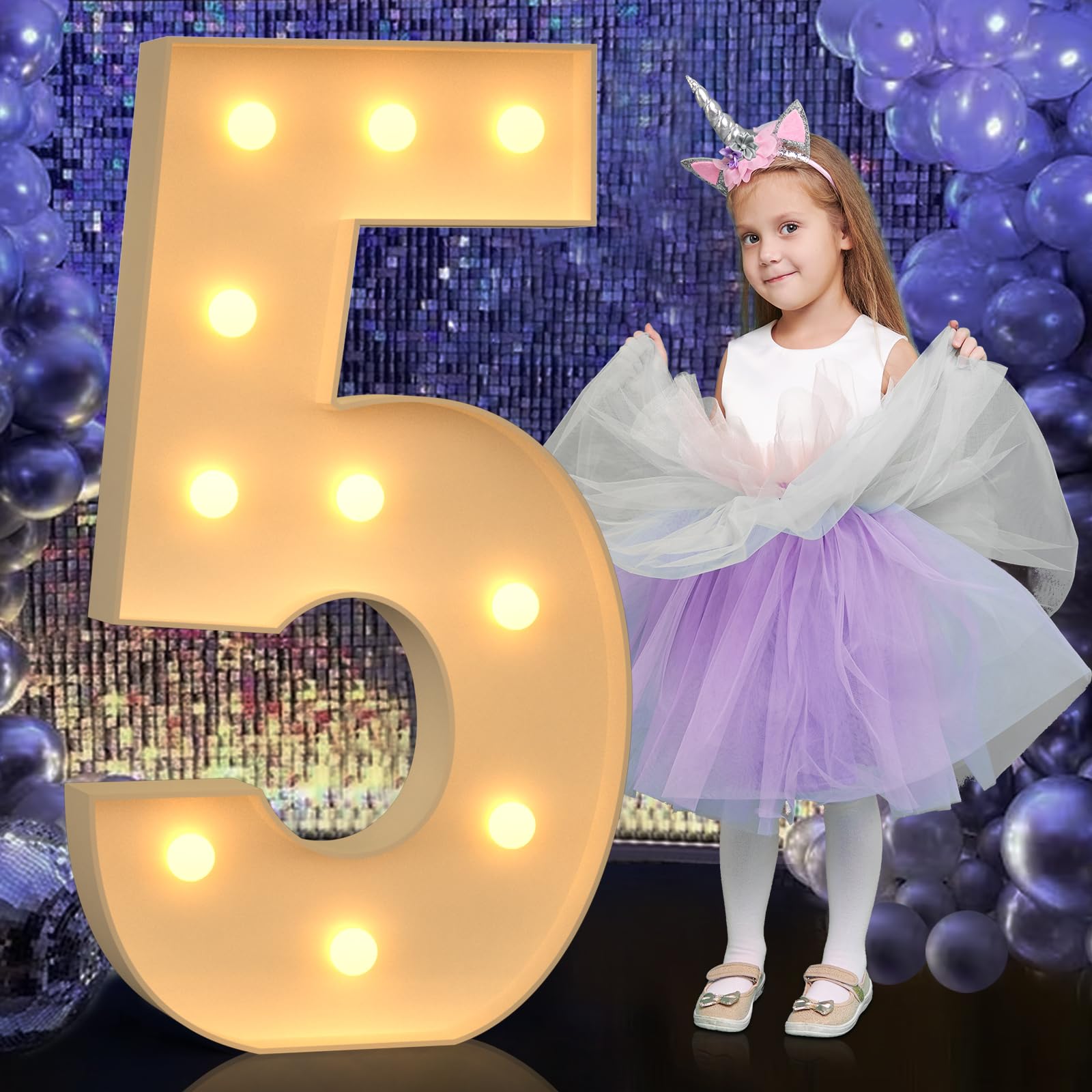 Giant Number Party Decorations 4ft Tall – Marquee Birthday Sign With ...
